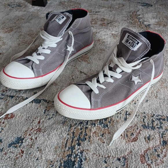 Converse | Shoes | New Converse Chuck Taylor One Star Pro Mid Greyred ...